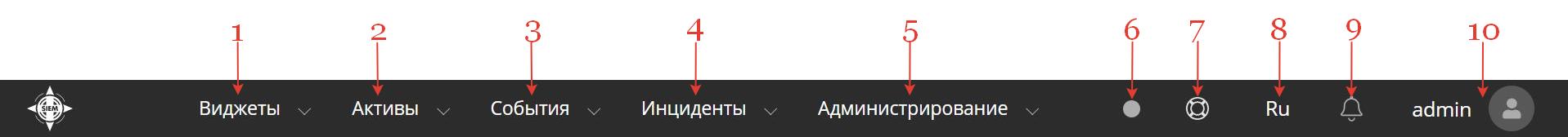 Обзор пользовательского интерфейса | KOMRAD Enterprise SIEM